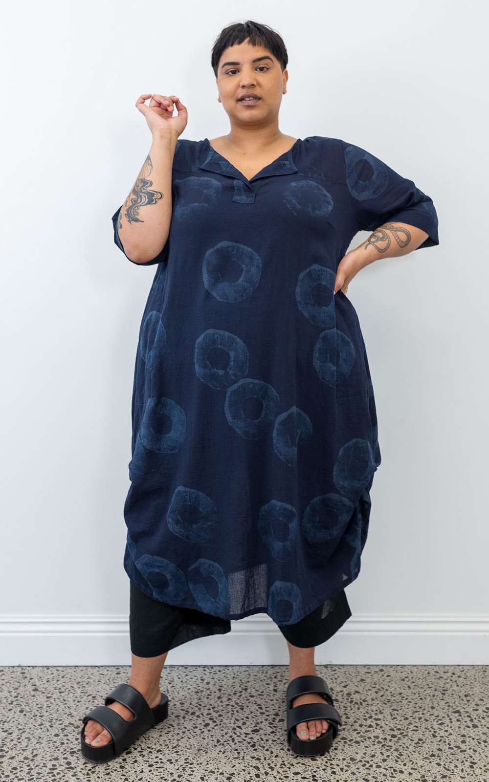 Delaney Dress Crinkle – Zebrano | Designer Clothing NZ