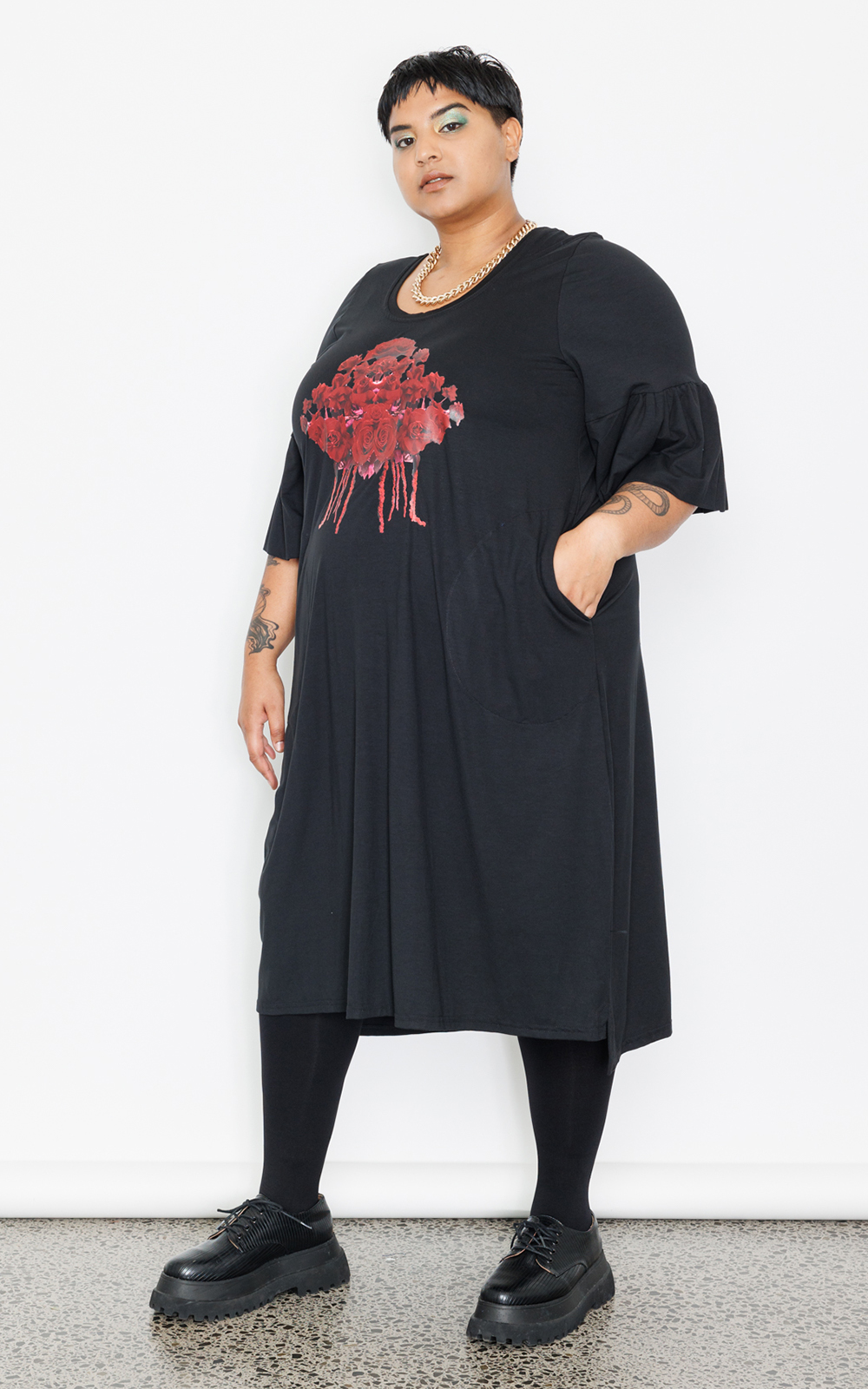 Jimmy Rose Print Dress – Zebrano | Designer Clothing NZ
