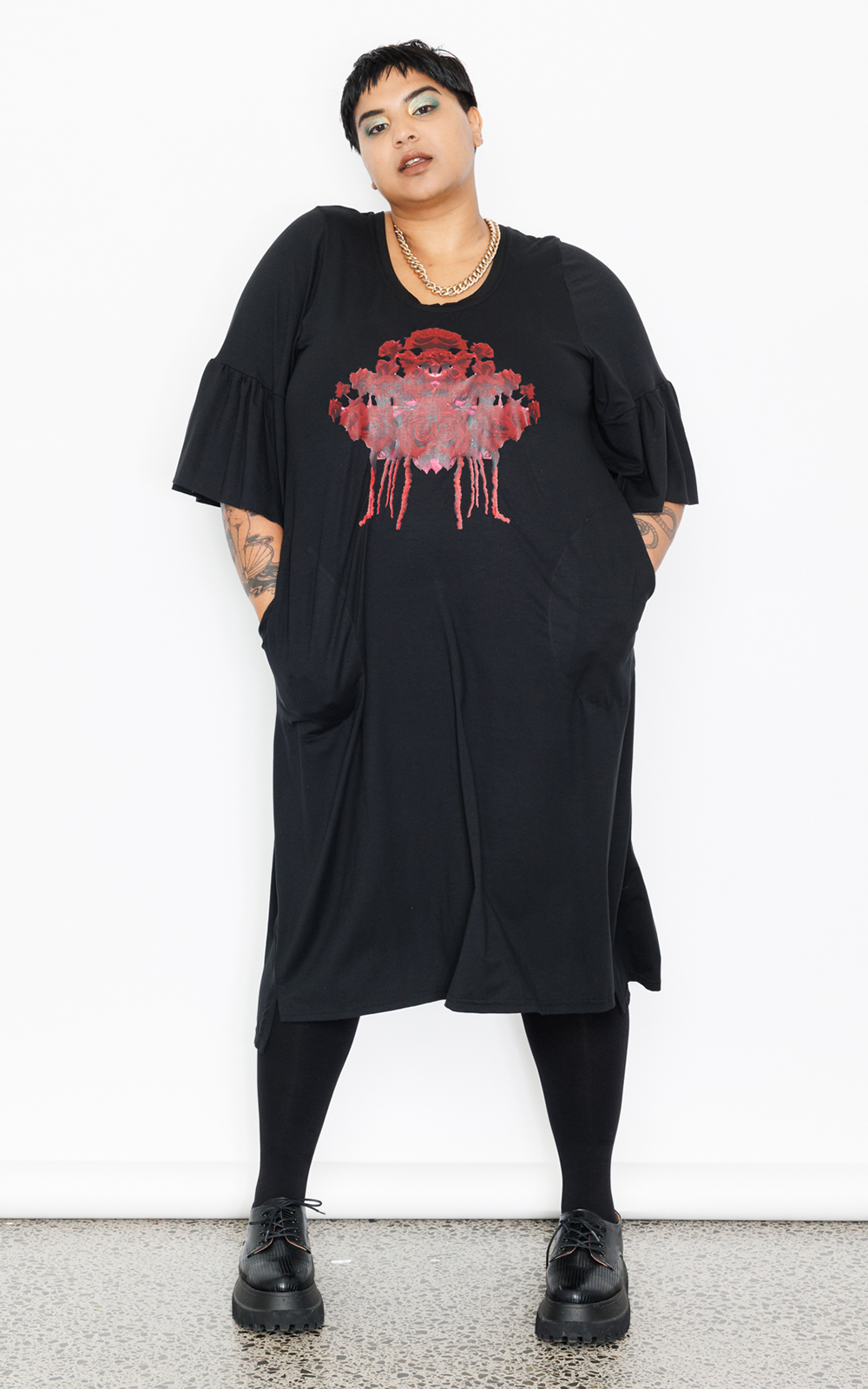 Jimmy Rose Print Dress – Zebrano | Designer Clothing NZ