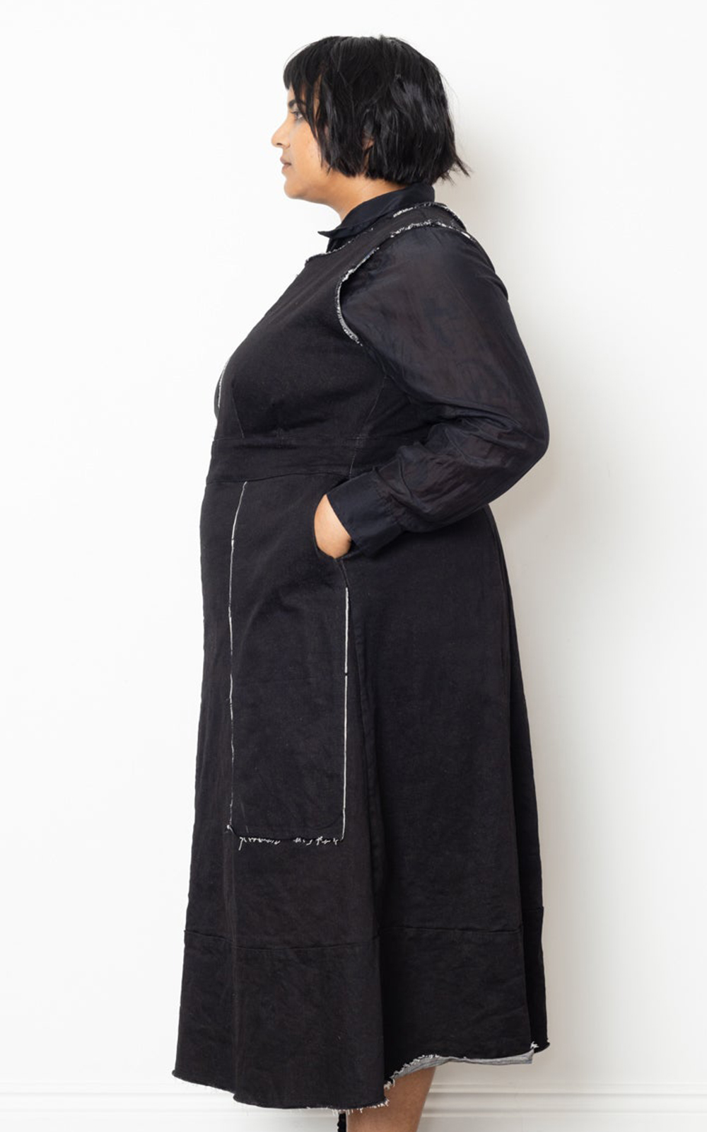 Denim Pinnie – Zebrano | Designer Clothing NZ