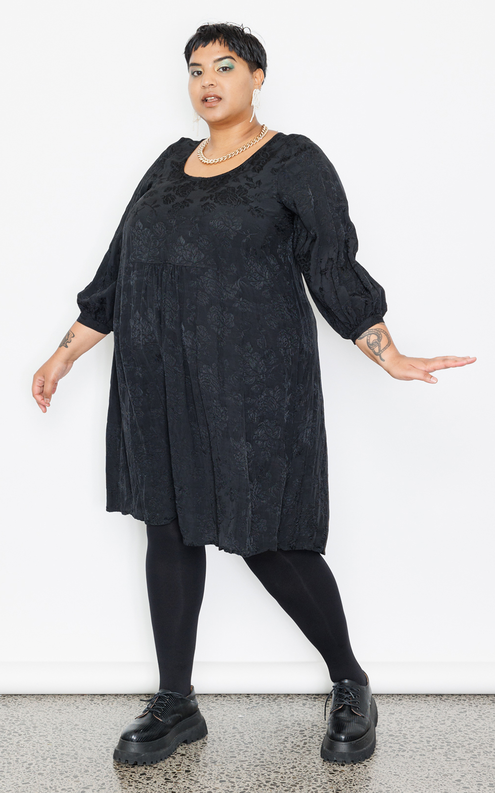 Liv Dress In Jacquard – Zebrano | Designer Clothing NZ