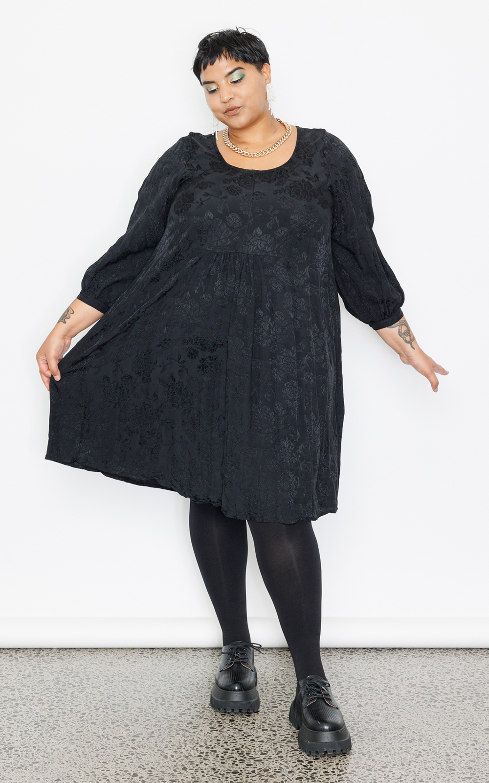 Liv Dress In Jacquard – Zebrano | Designer Clothing NZ