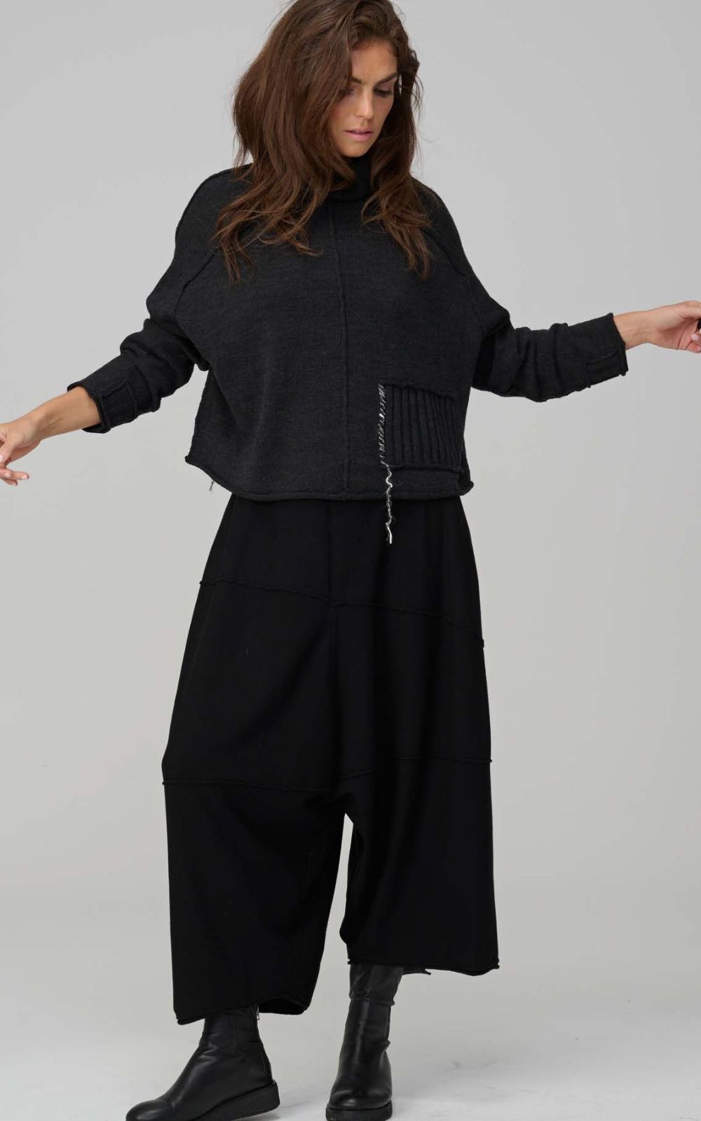 Drafty Stitched Crop Cardigan – Zebrano | Designer Clothing NZ