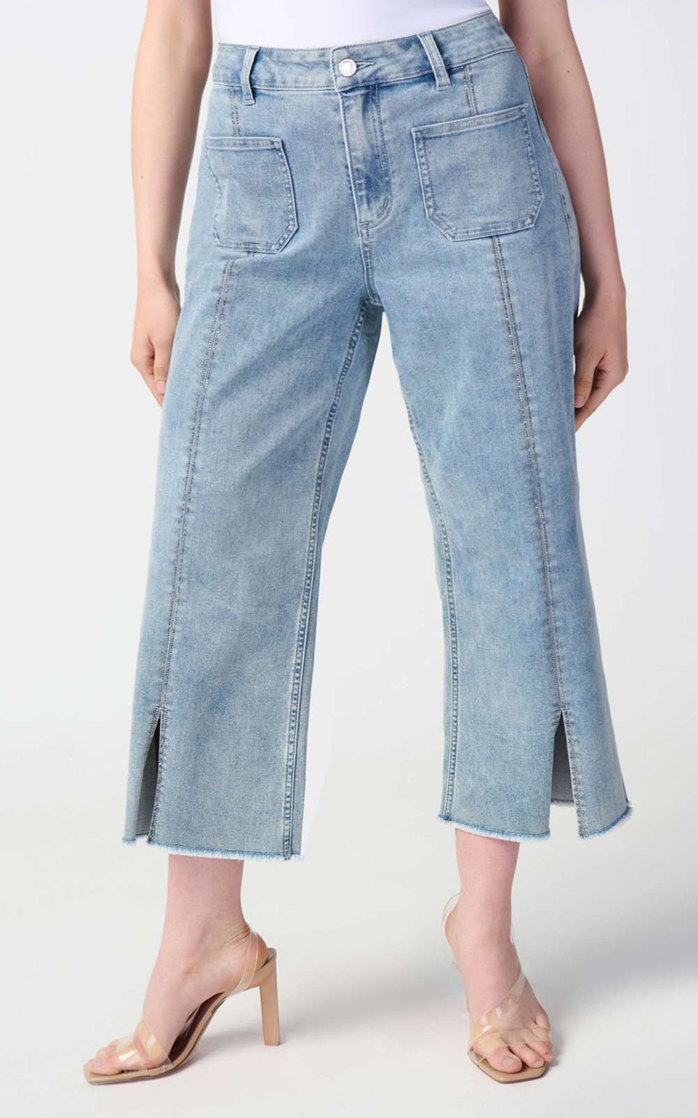 Split Front Wide Crop Jean – Zebrano | Designer Clothing NZ