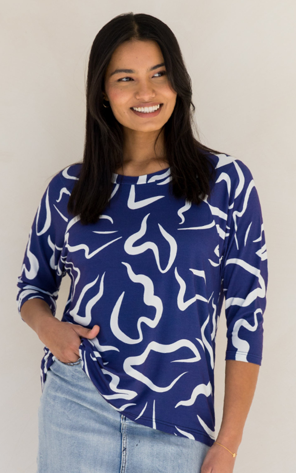 Ls Hi Low Kiana Top Zebrano Designer Clothing Nz