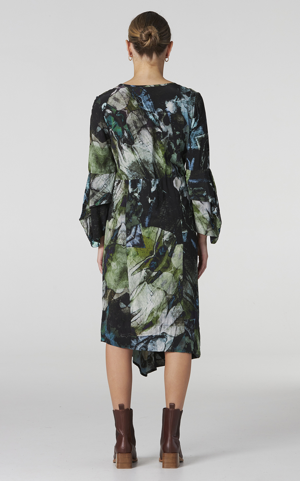 Samurai Drape Dress – Zebrano | Designer Clothing NZ