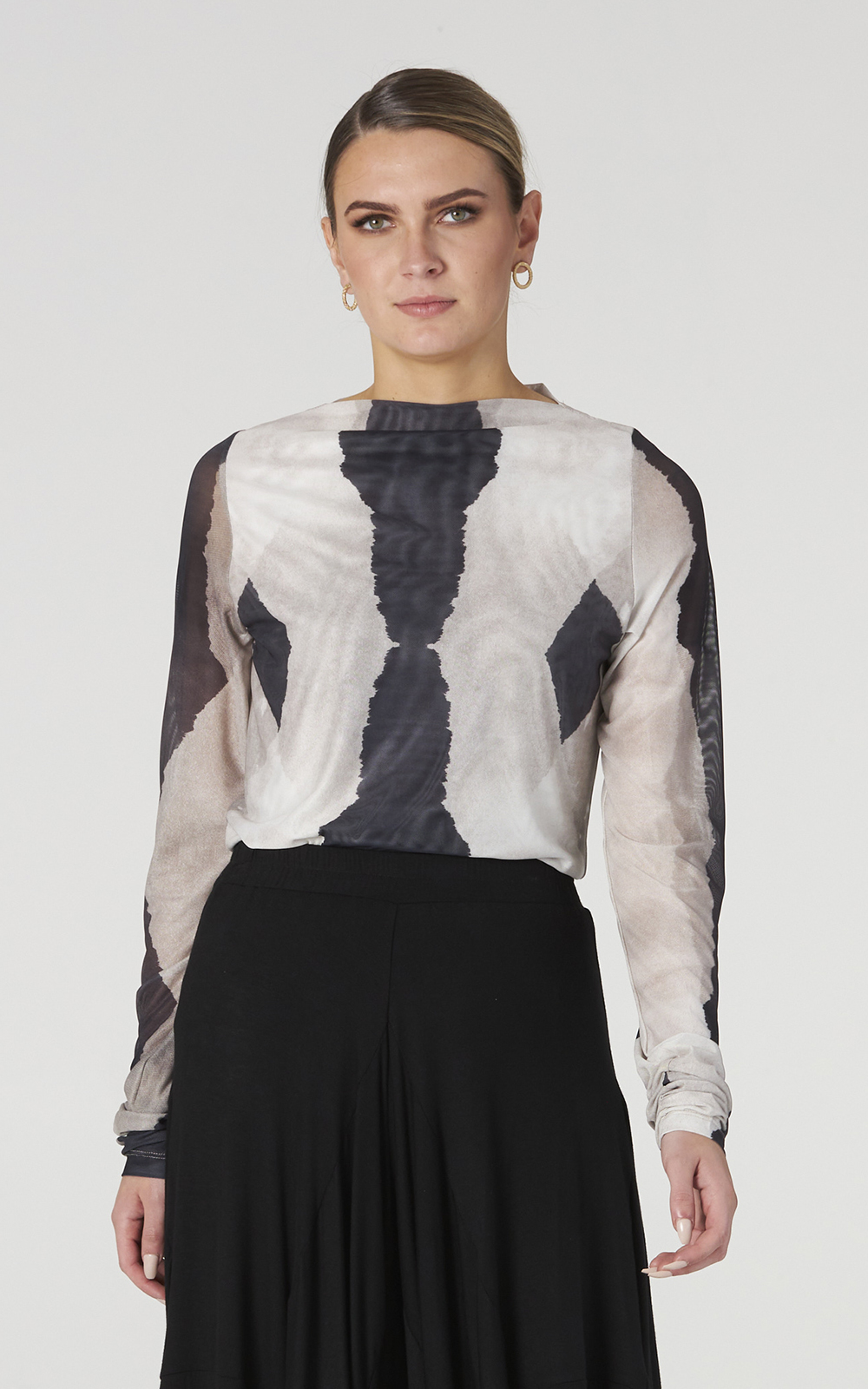 Ceres Mesh Top – Zebrano | Designer Clothing NZ