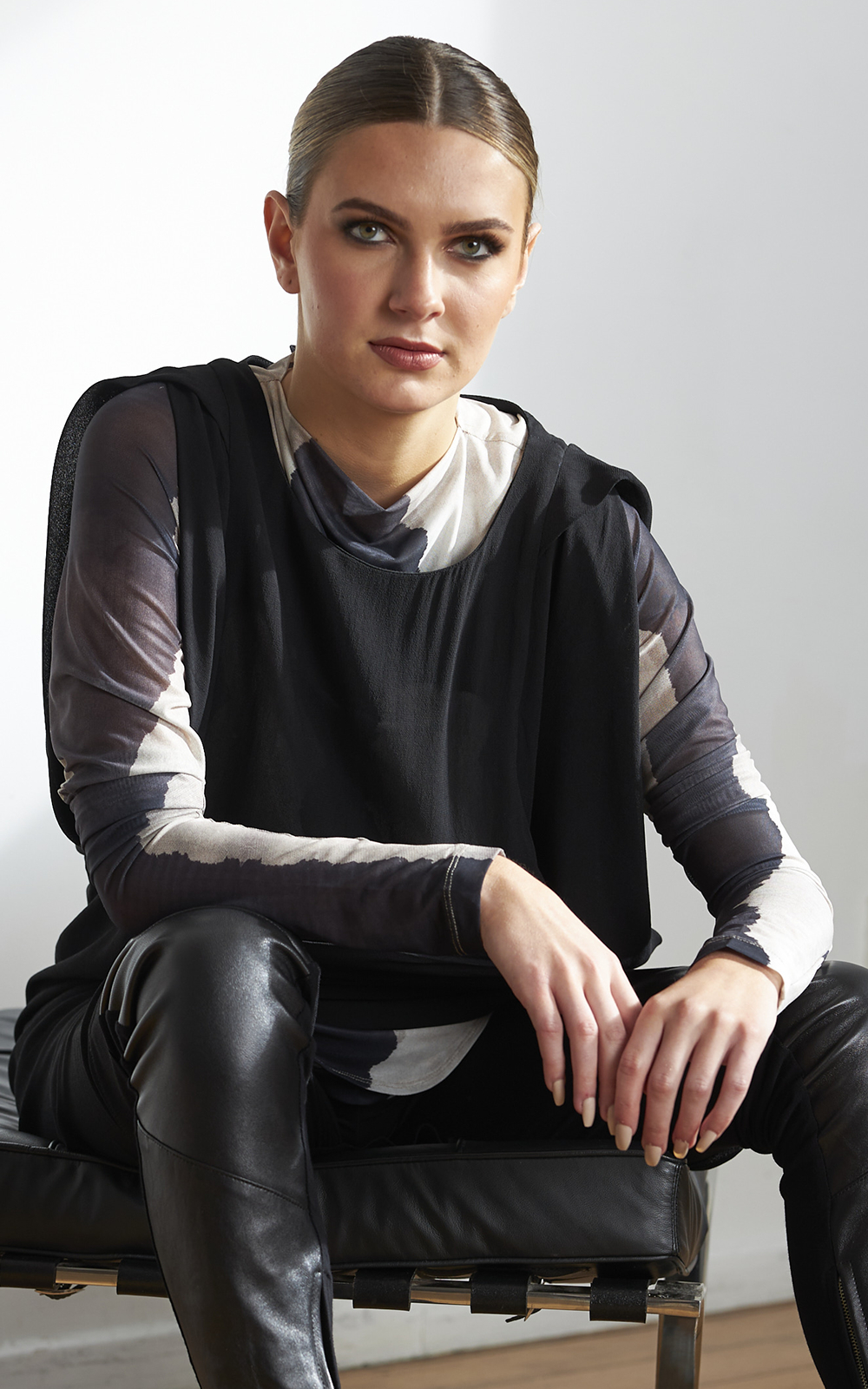 Ceres Mesh Top – Zebrano | Designer Clothing NZ