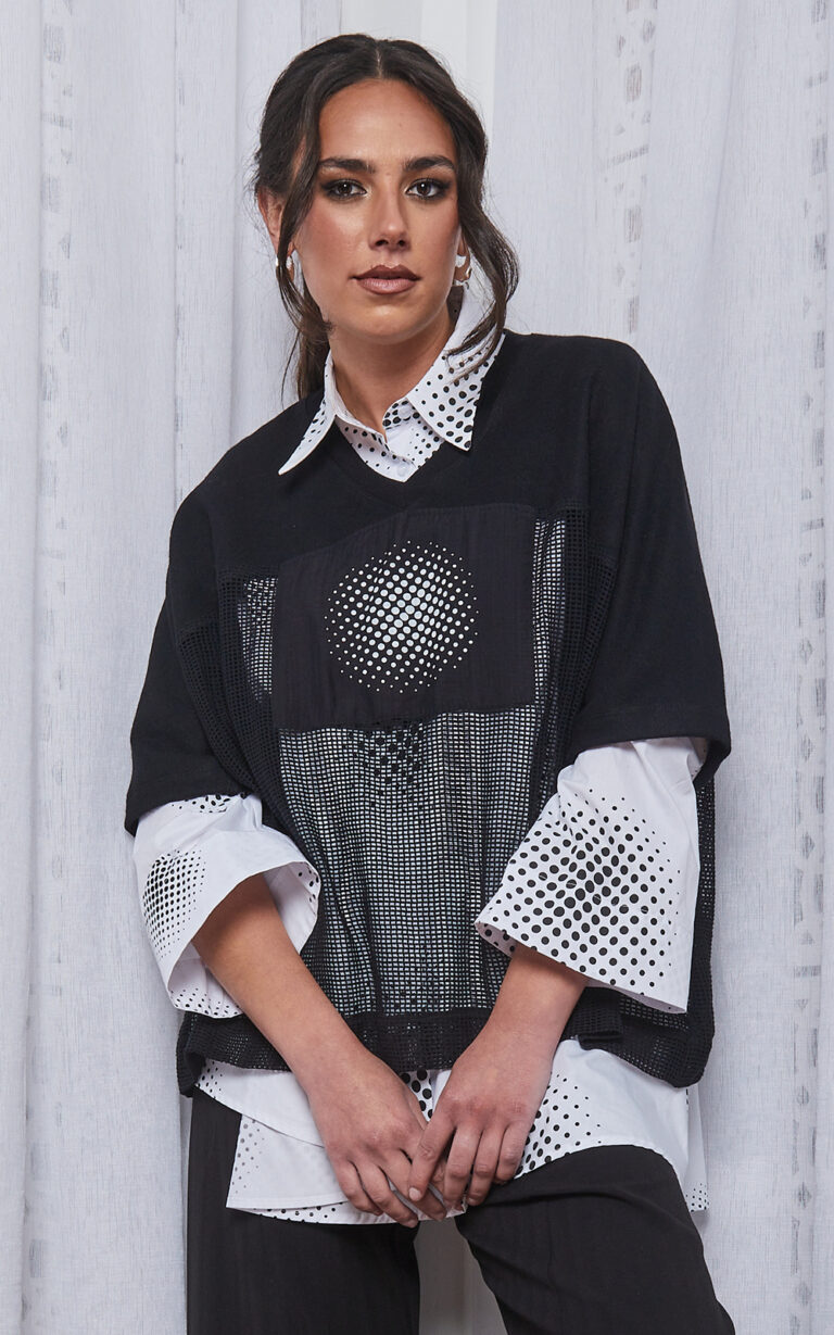 Cabin Stitched A-Line Jumper – Zebrano | Designer Clothing NZ