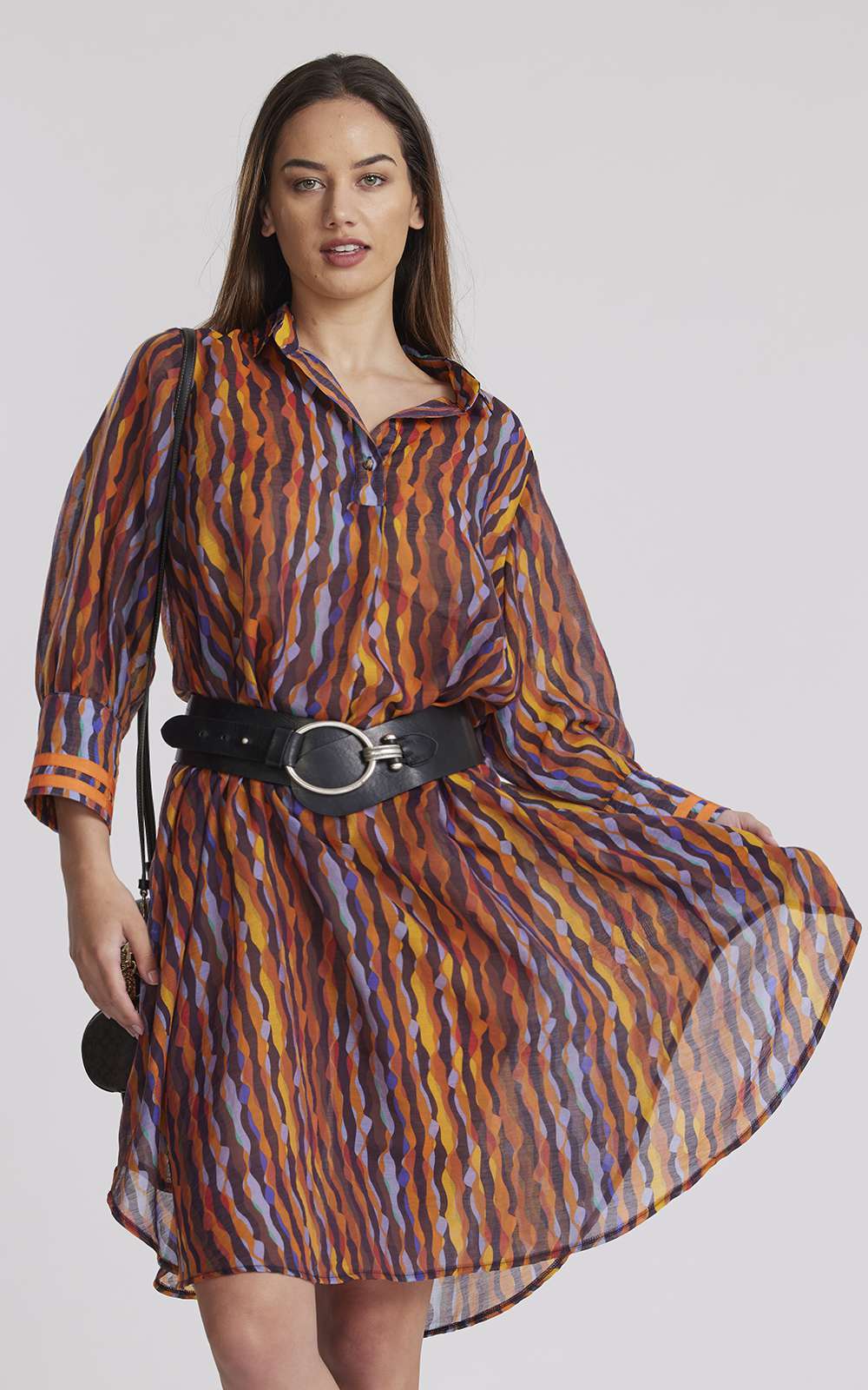 Shirtdress In Viva Print – Zebrano | Designer Clothing NZ