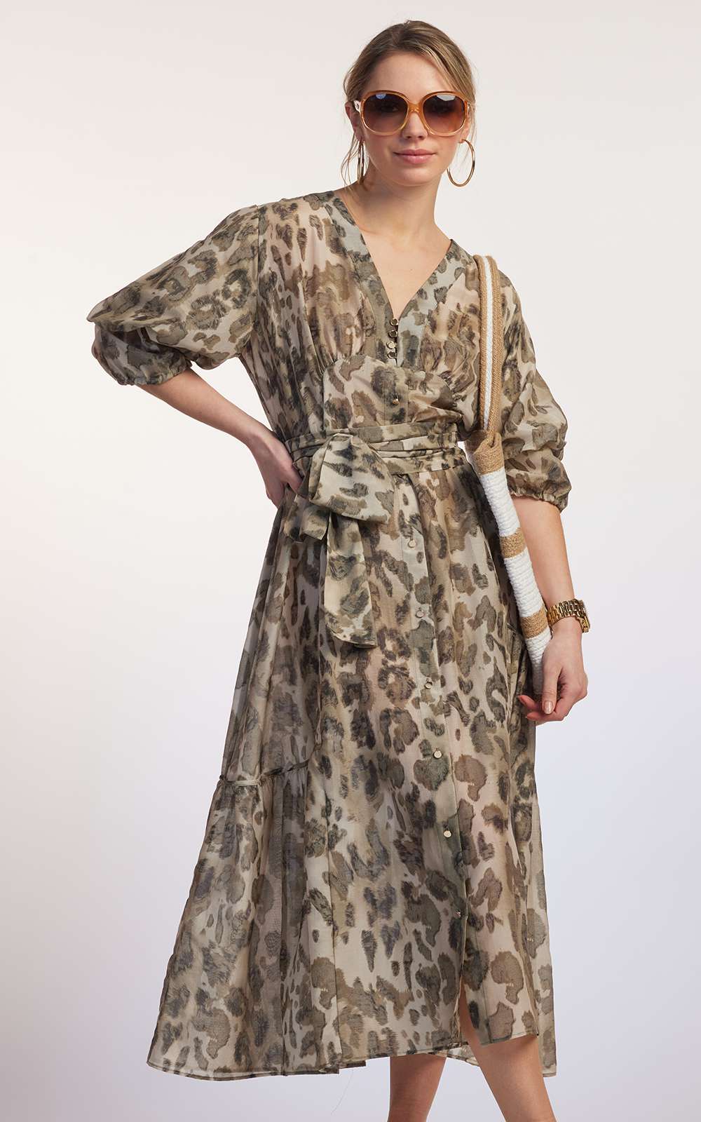 Button Front Soft Sleeved Dress – Zebrano | Designer Clothing NZ