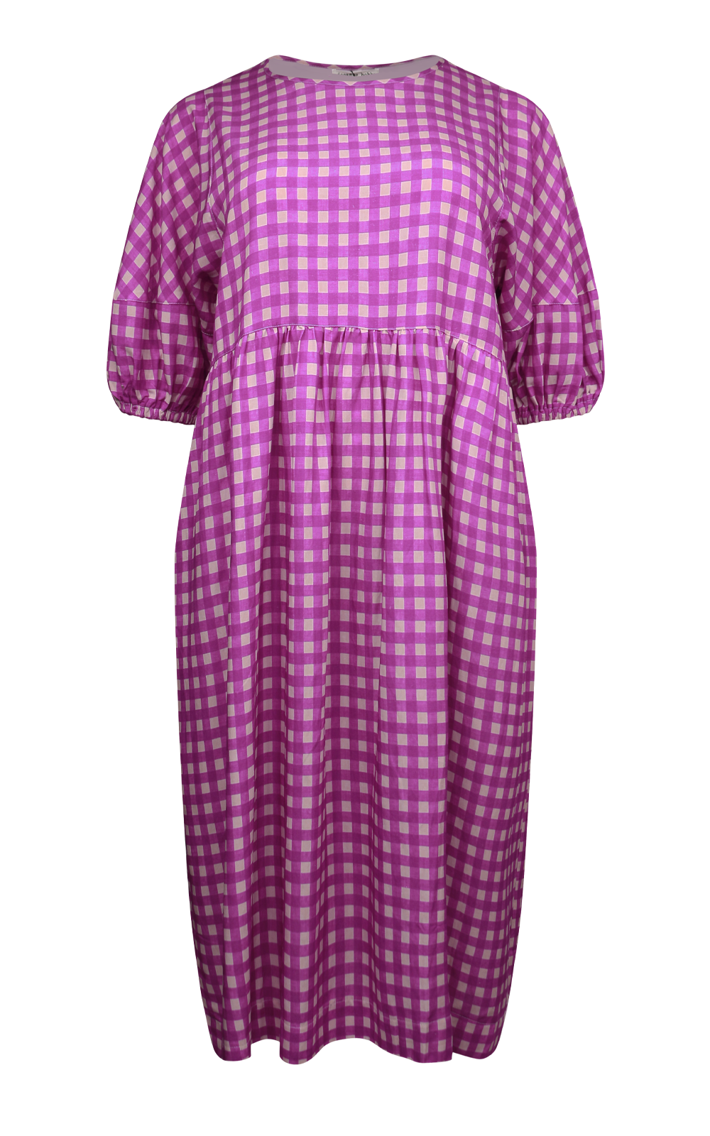 Brie Dress Cerise Check – Zebrano | Designer Clothing NZ