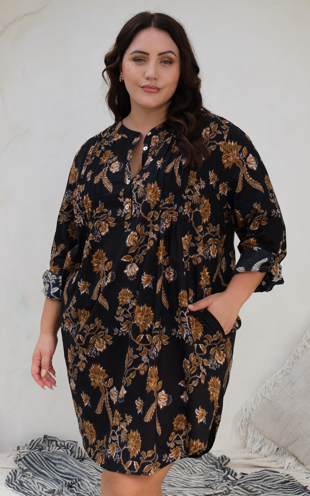 Gershwin Button Placket Overshirt Cover Up – Zebrano | Designer Clothing NZ