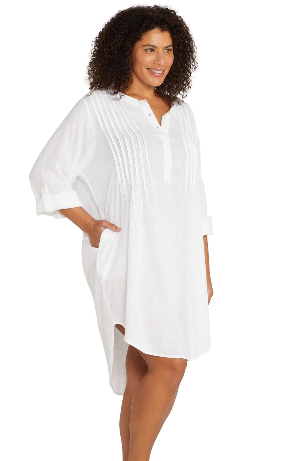 Gershwin Button Placket OverShirt Cover Up – Zebrano | Designer Clothing NZ