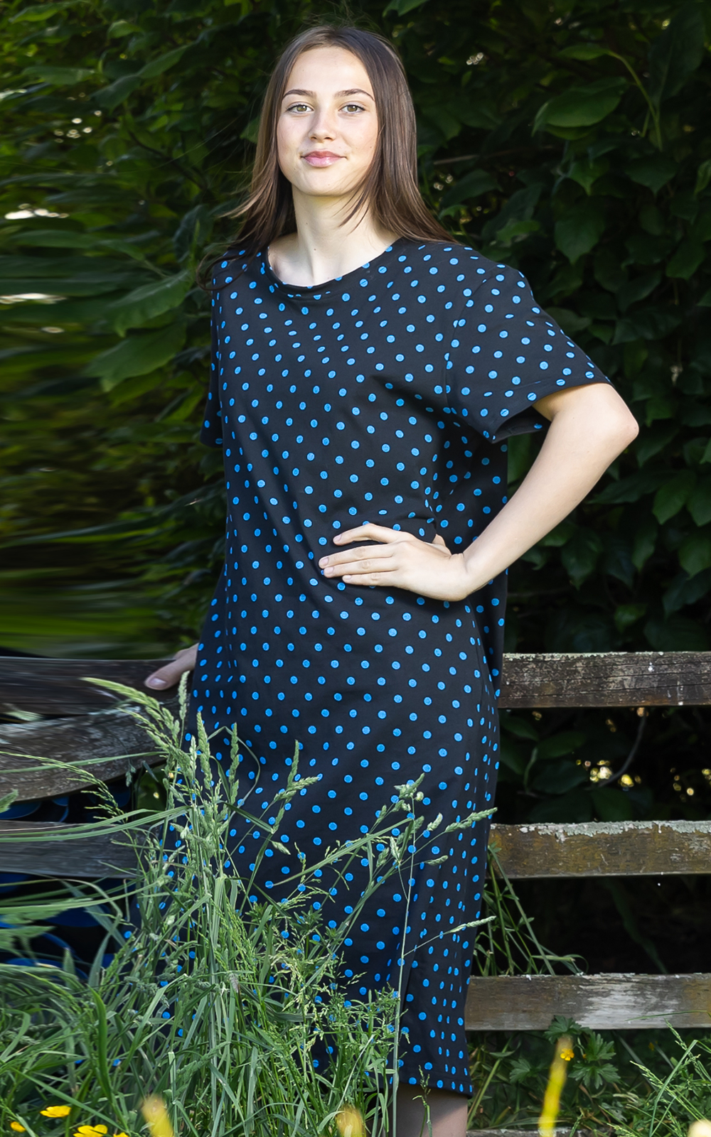 Zefer Dress Blue Spot – Zebrano | Designer Clothing NZ