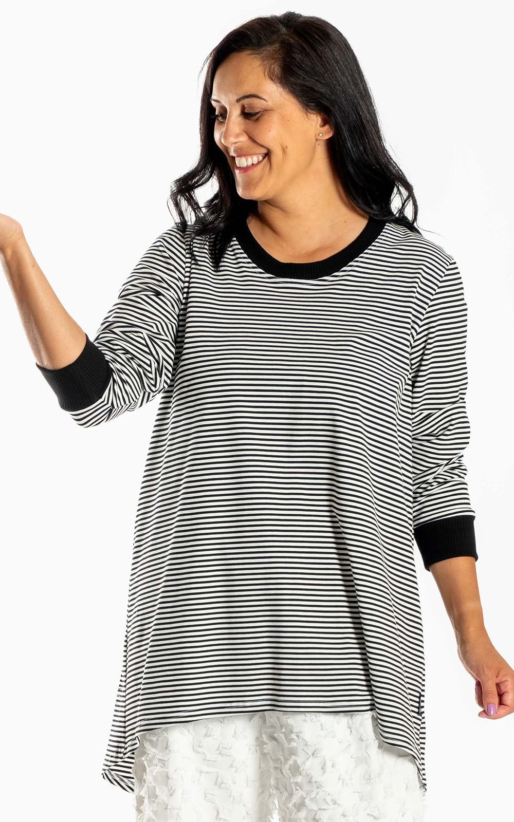 Jen Top Heart Cats – Zebrano | Designer Clothing NZ