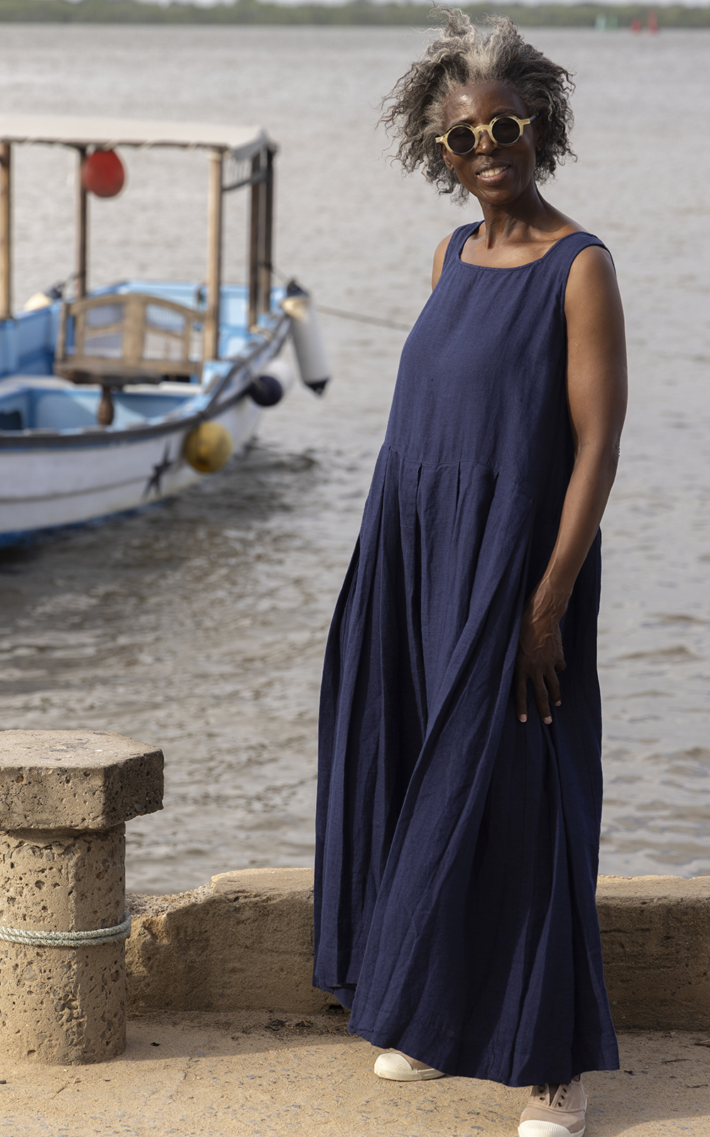 Binti Dress Linen – Zebrano | Designer Clothing NZ