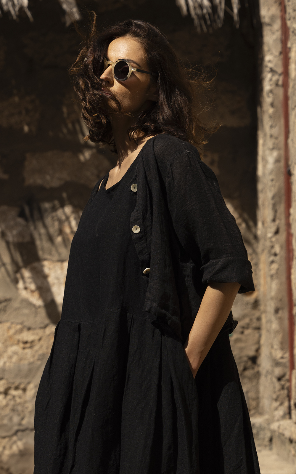 Doto Jacket Gauze Linen – Zebrano | Designer Clothing NZ