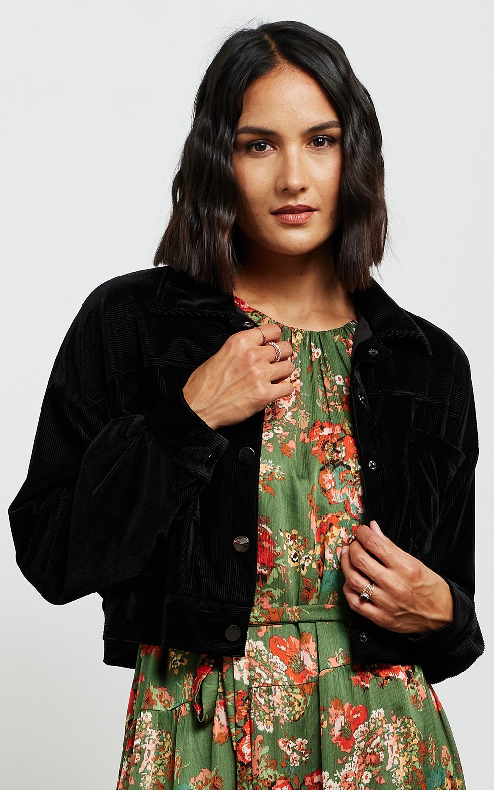 Jessie Jacket In Ribbed Velvet – Zebrano | Designer Clothing NZ