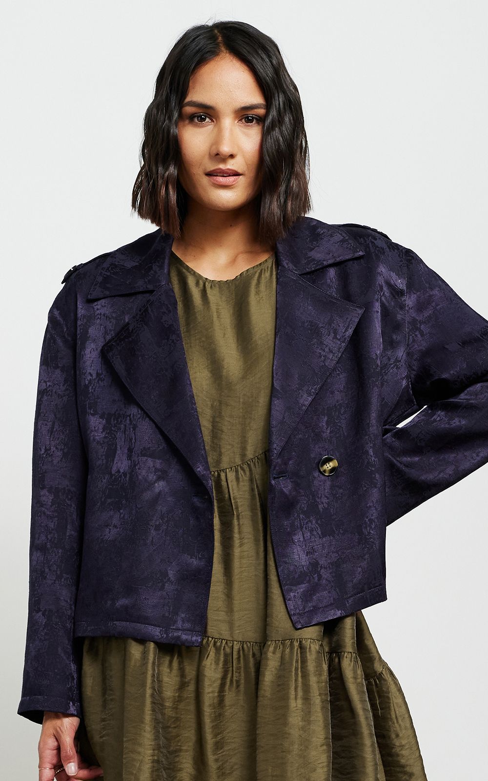 Dylan Jacket In Jacquard – Zebrano | Designer Clothing NZ