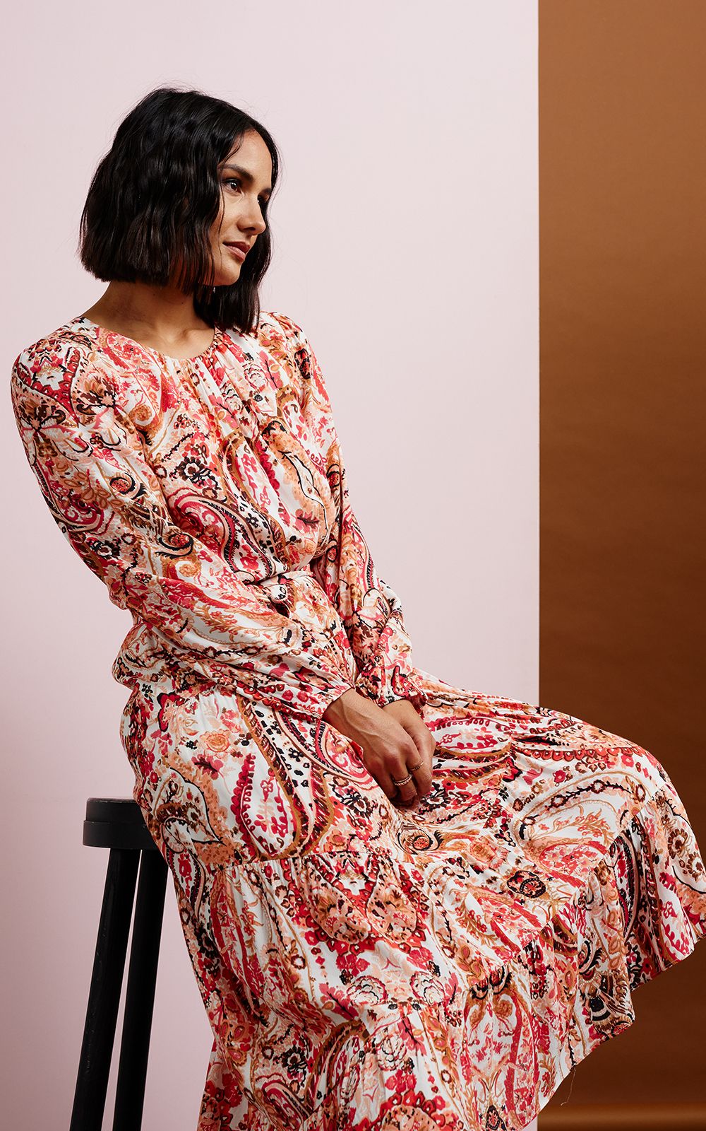 Eden Dress In Arabella – Zebrano | Designer Clothing NZ