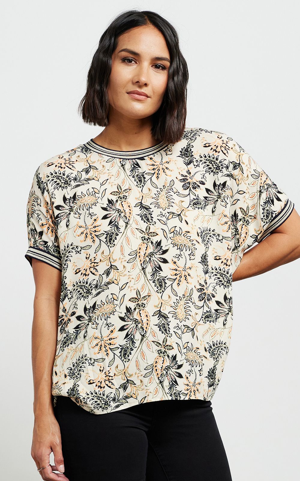 Callie Top In Filigree – Zebrano | Designer Clothing NZ