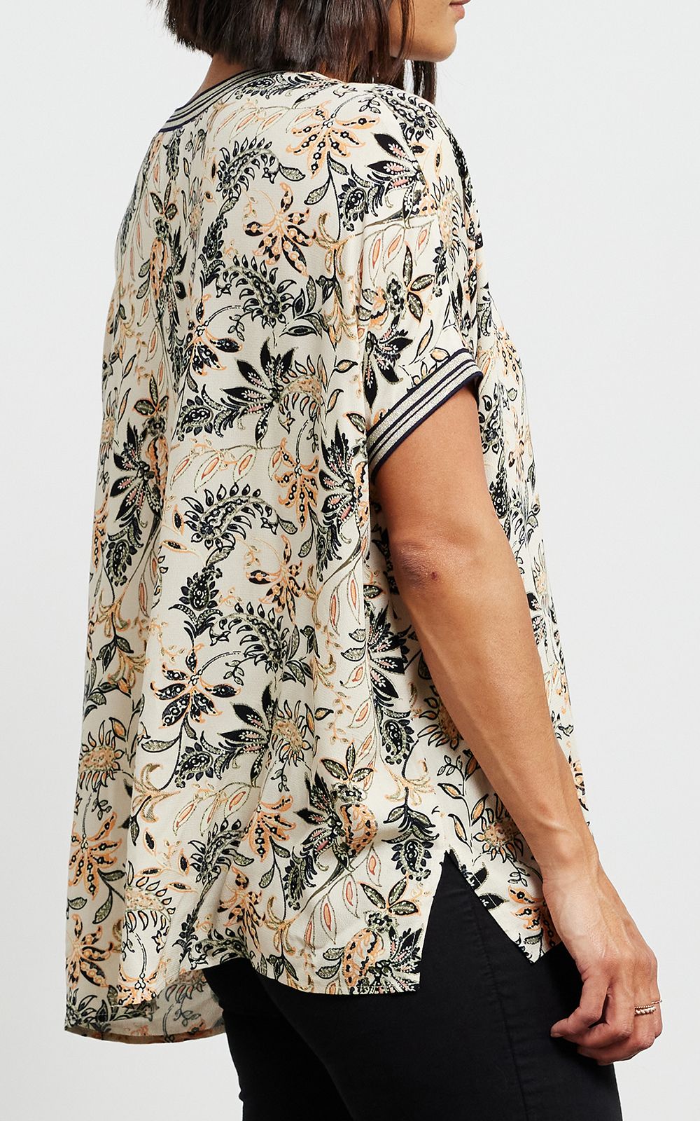 Callie Top In Filigree – Zebrano | Designer Clothing NZ