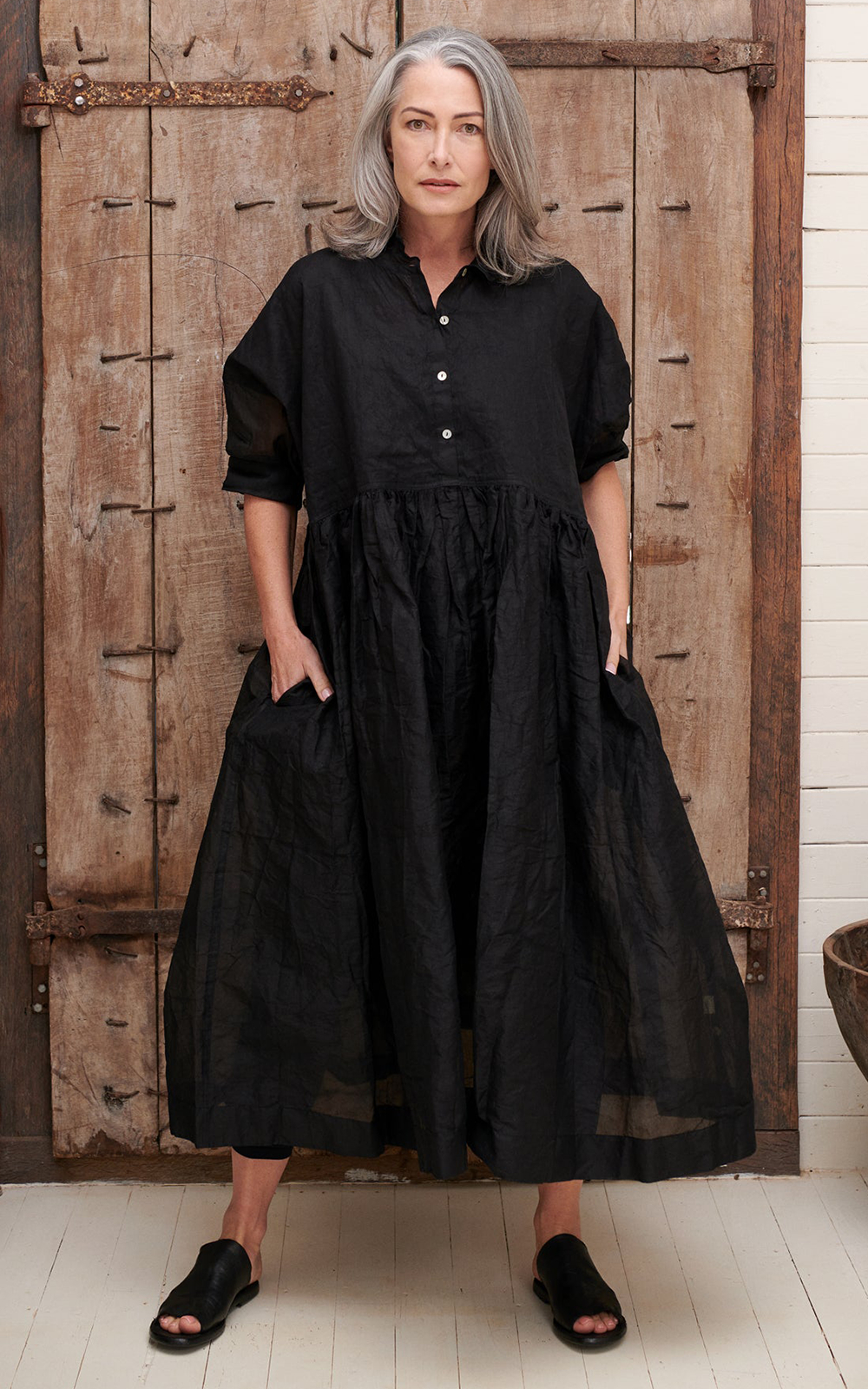 Edith Dress In Cotton Organdy – Zebrano | Designer Clothing NZ