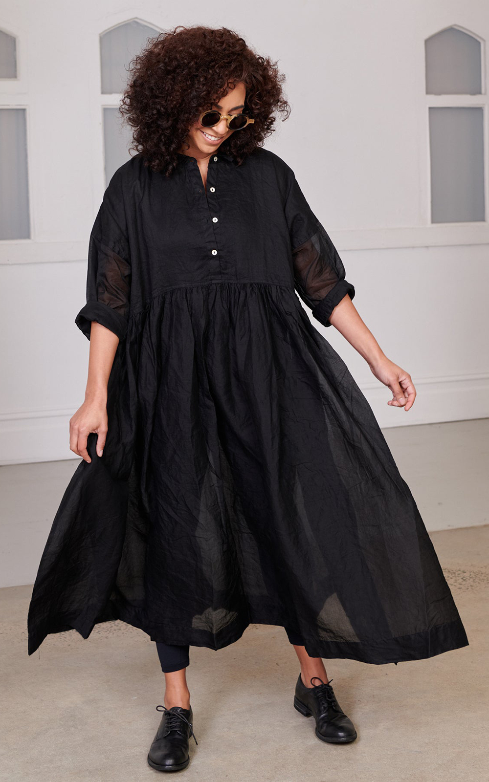 Edith Dress In Cotton Organdy – Zebrano | Designer Clothing NZ