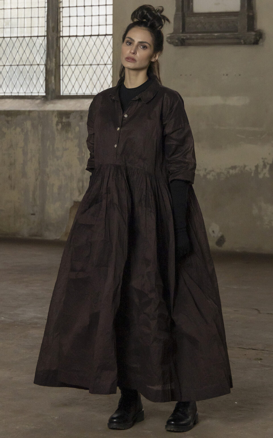 Edith Dress Cotton Organdy – Zebrano | Designer Clothing NZ