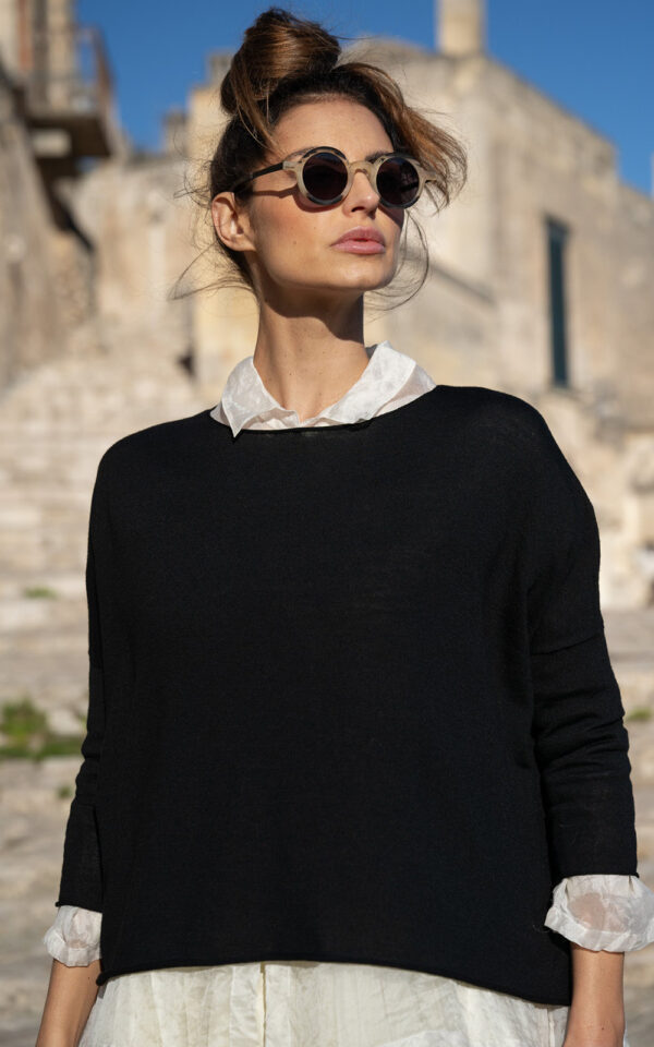 Cabin Stitched A-Line Jumper – Zebrano | Designer Clothing NZ