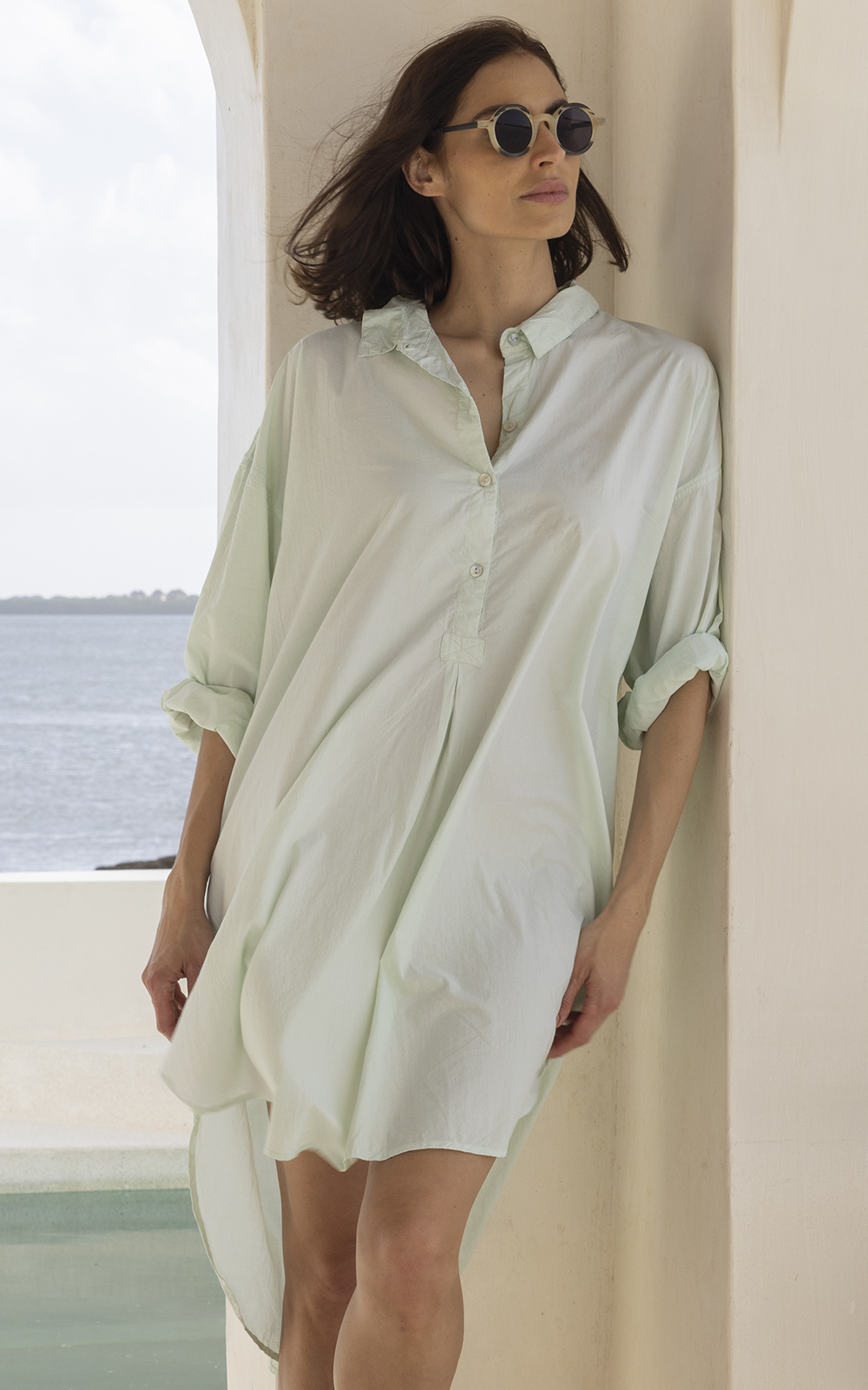 Harper Shirt Paper Cotton – Zebrano | Designer Clothing NZ