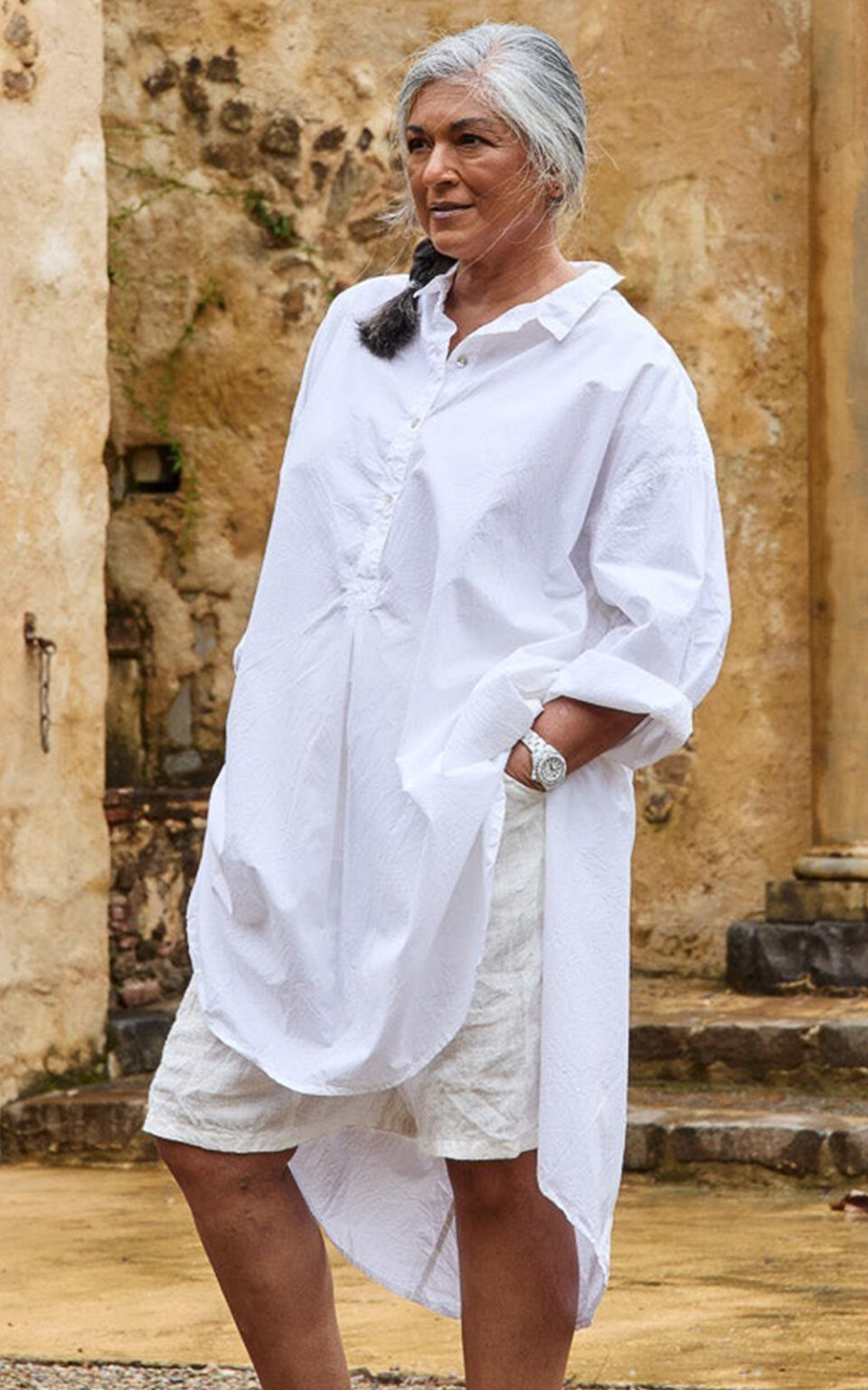 Harper Shirt In Paper Cotton – Zebrano | Designer Clothing NZ