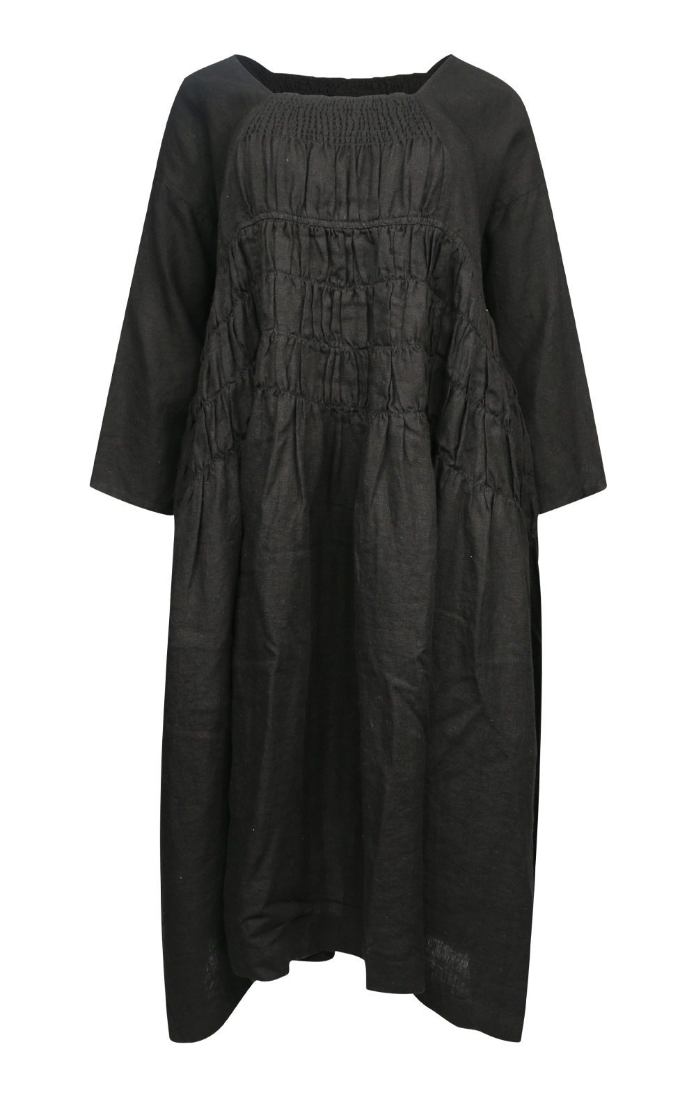 Helena Dress Long Linen – Zebrano | Designer Clothing NZ