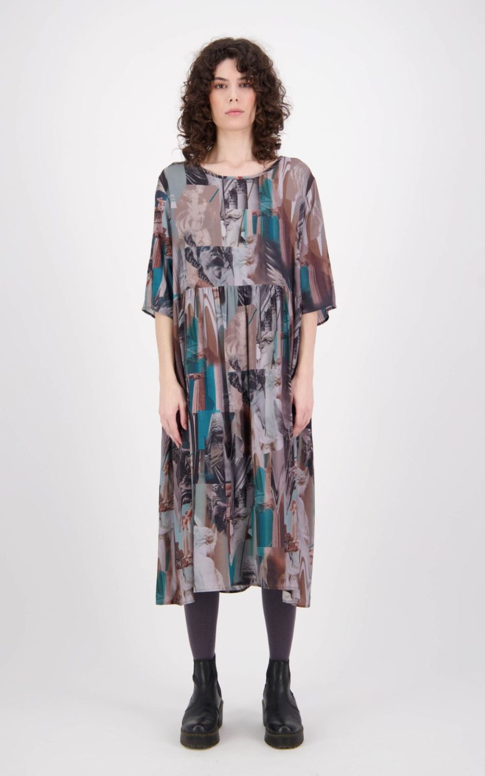 Aman Classic Print Dress – Zebrano | Designer Clothing NZ
