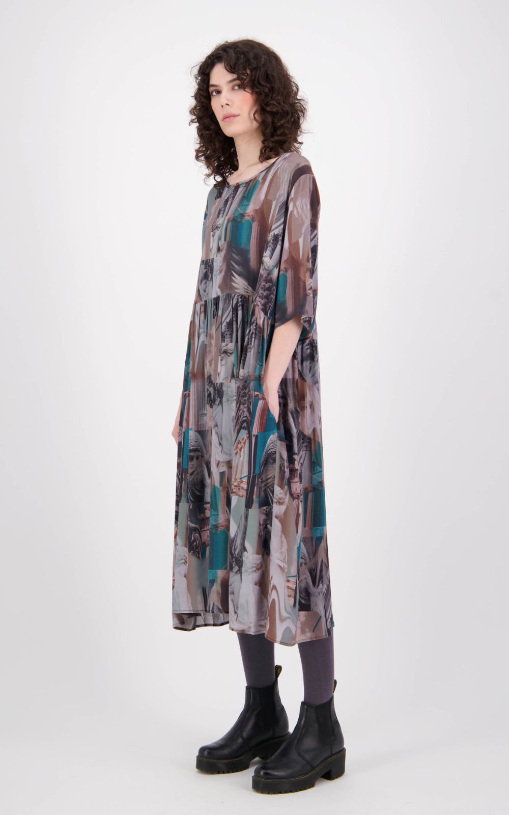 Aman Classic Print Dress – Zebrano | Designer Clothing NZ