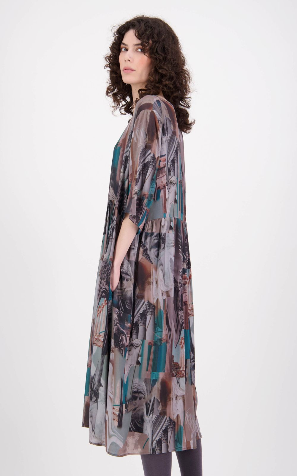 Aman Classic Print Dress – Zebrano | Designer Clothing NZ