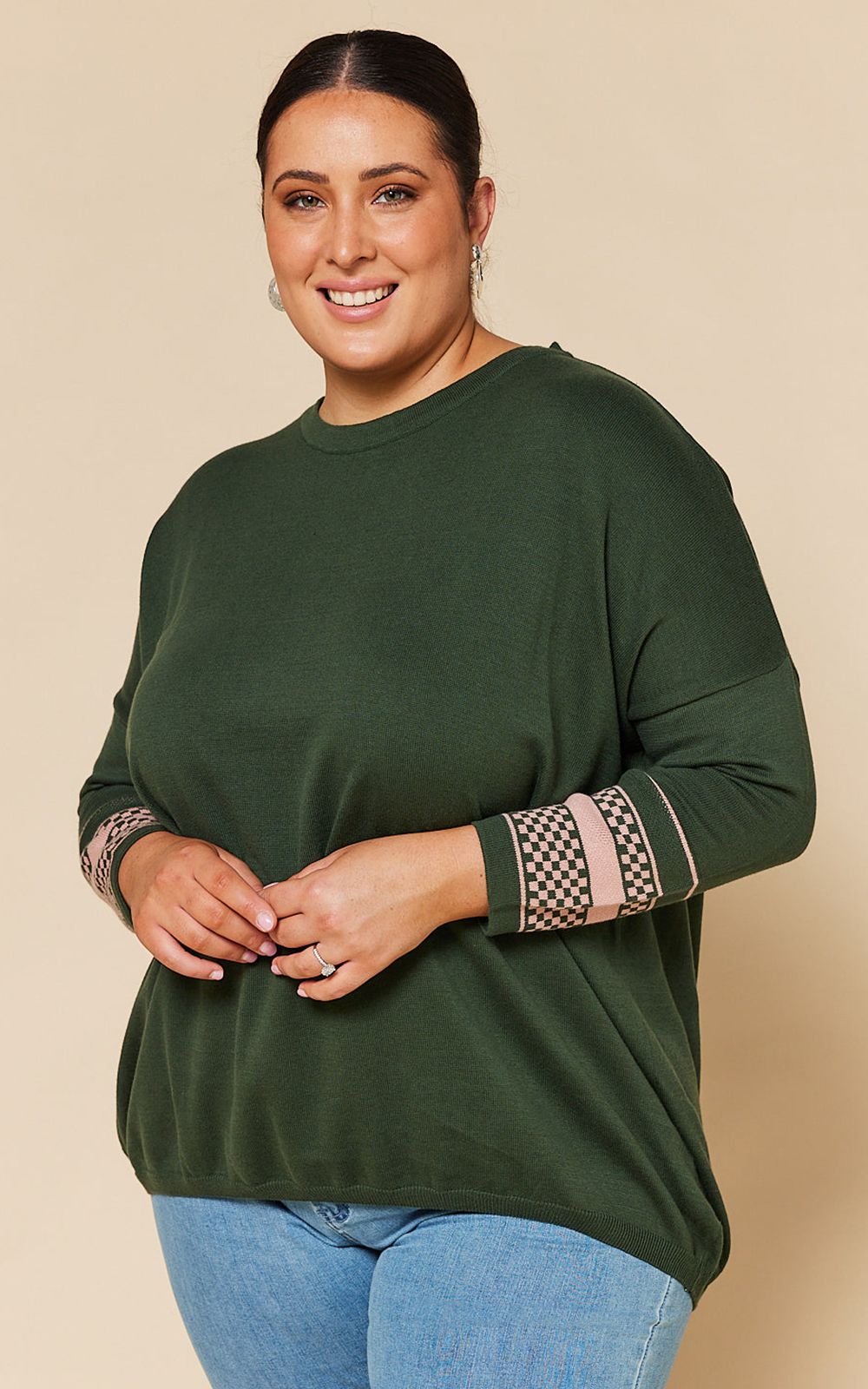 Binky Check Jumper – Zebrano | Designer Clothing NZ