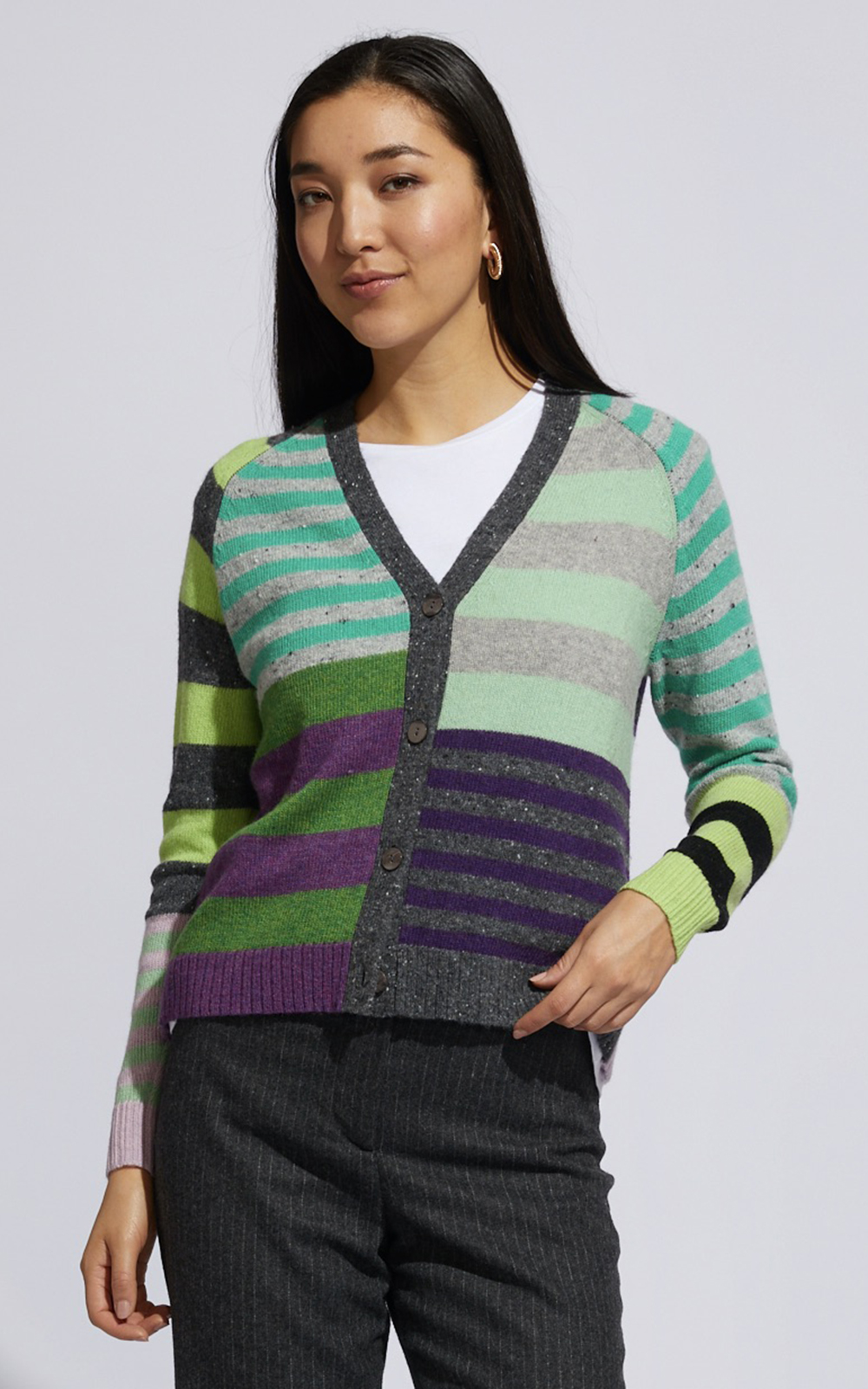 Mix Stripe Cardi – Zebrano | Designer Clothing NZ