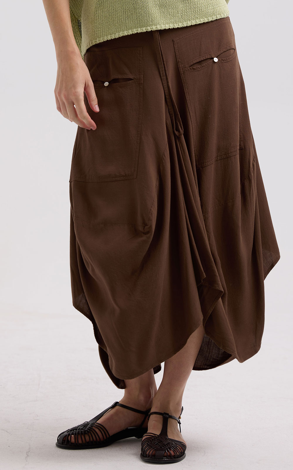 Drape Bottom Skirt – Zebrano | Designer Clothing NZ
