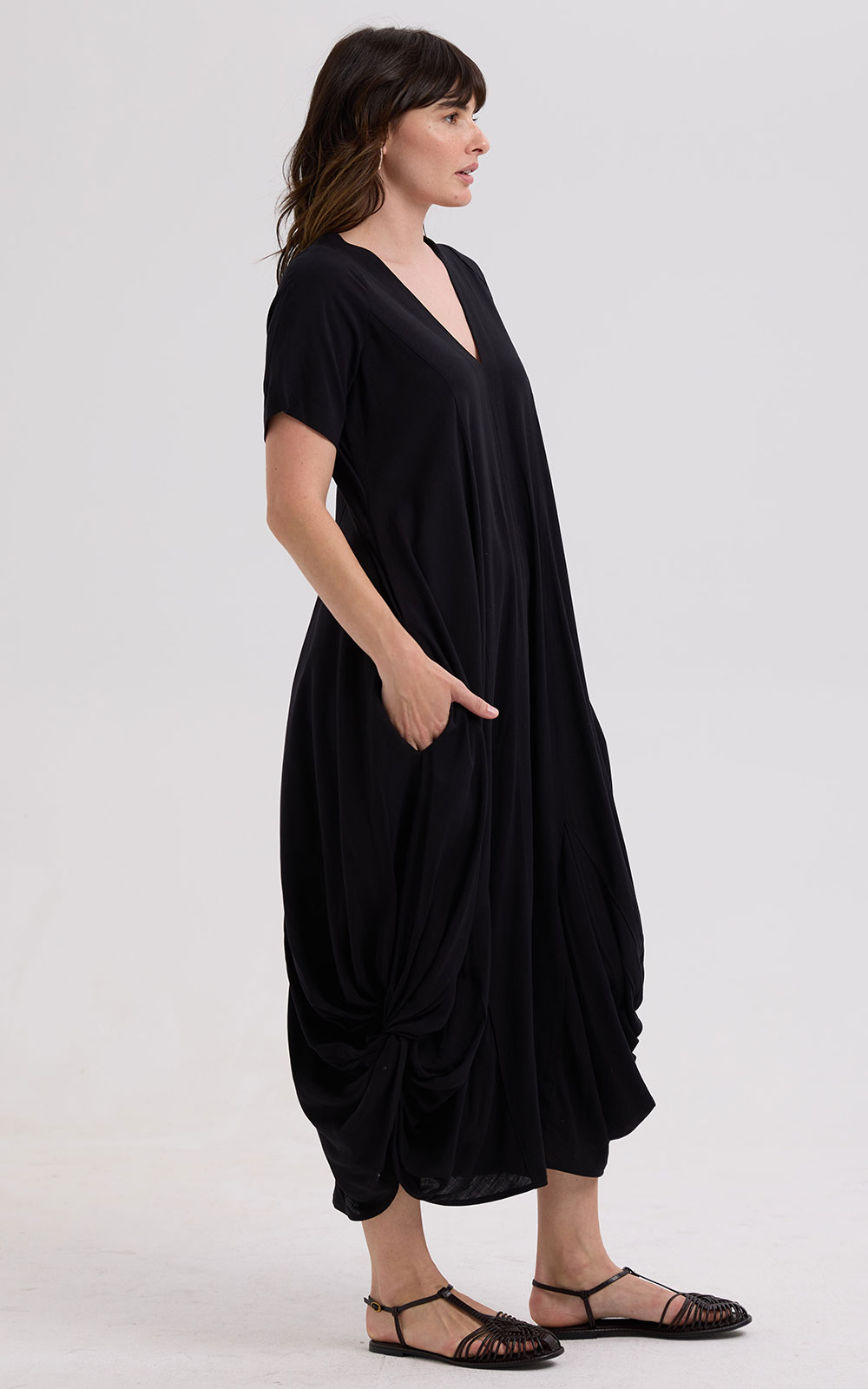 Drape Bottom Dress – Zebrano | Designer Clothing NZ