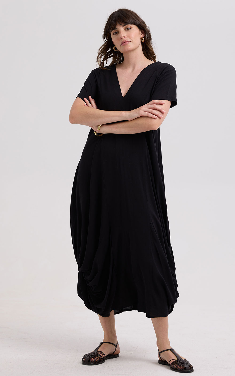 Drape Bottom Dress – Zebrano | Designer Clothing NZ