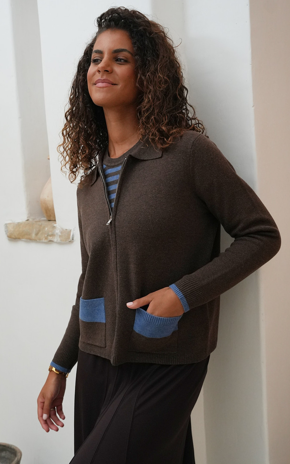 Zip Through Jacket – Zebrano | Designer Clothing NZ