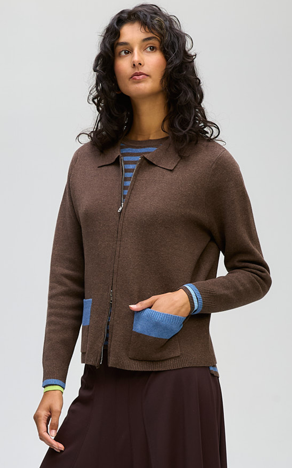 Zip Through Jacket – Zebrano | Designer Clothing NZ