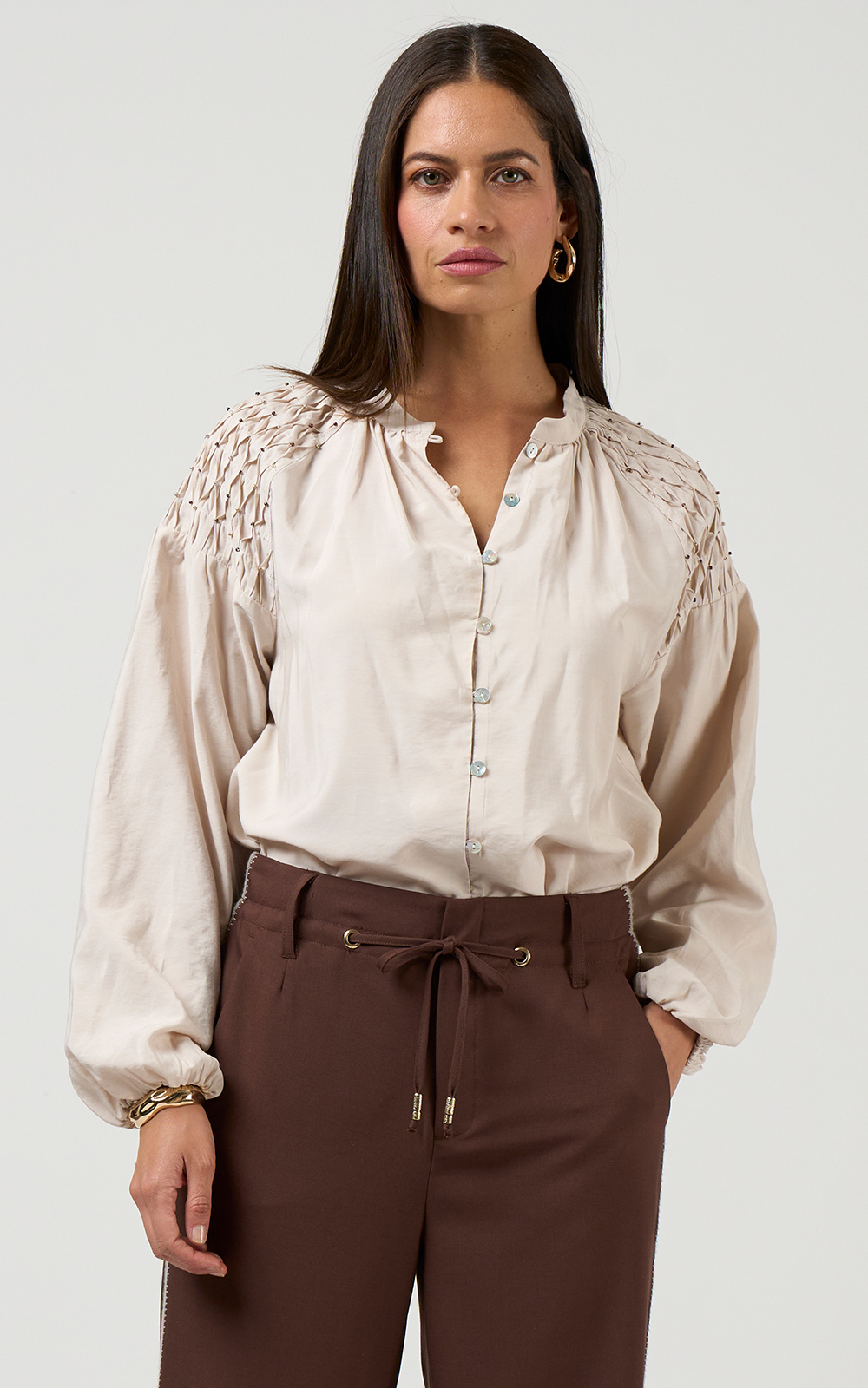 Bijou Blouse – Zebrano | Designer Clothing NZ