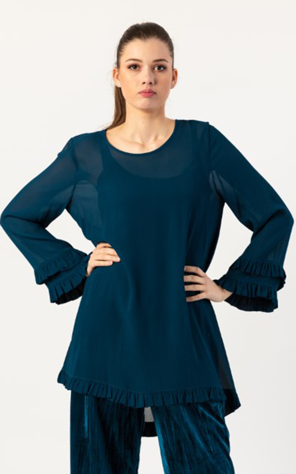 Frill Top – Zebrano | Designer Clothing NZ