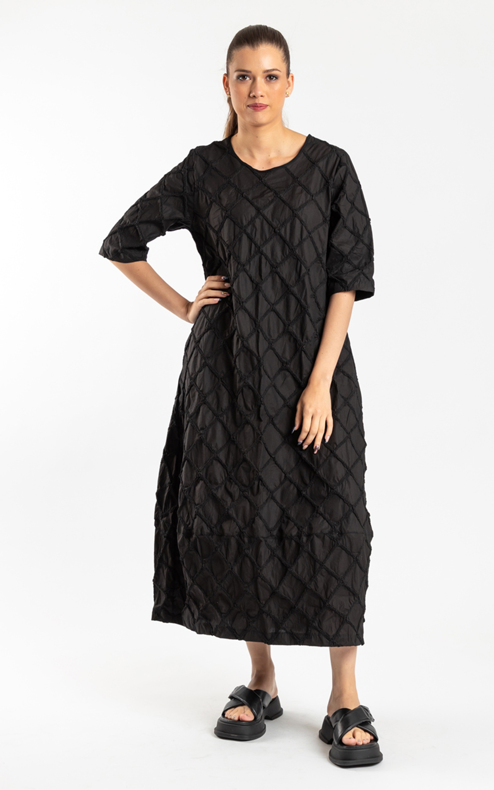 Funnel Dress Black – Zebrano | Designer Clothing NZ