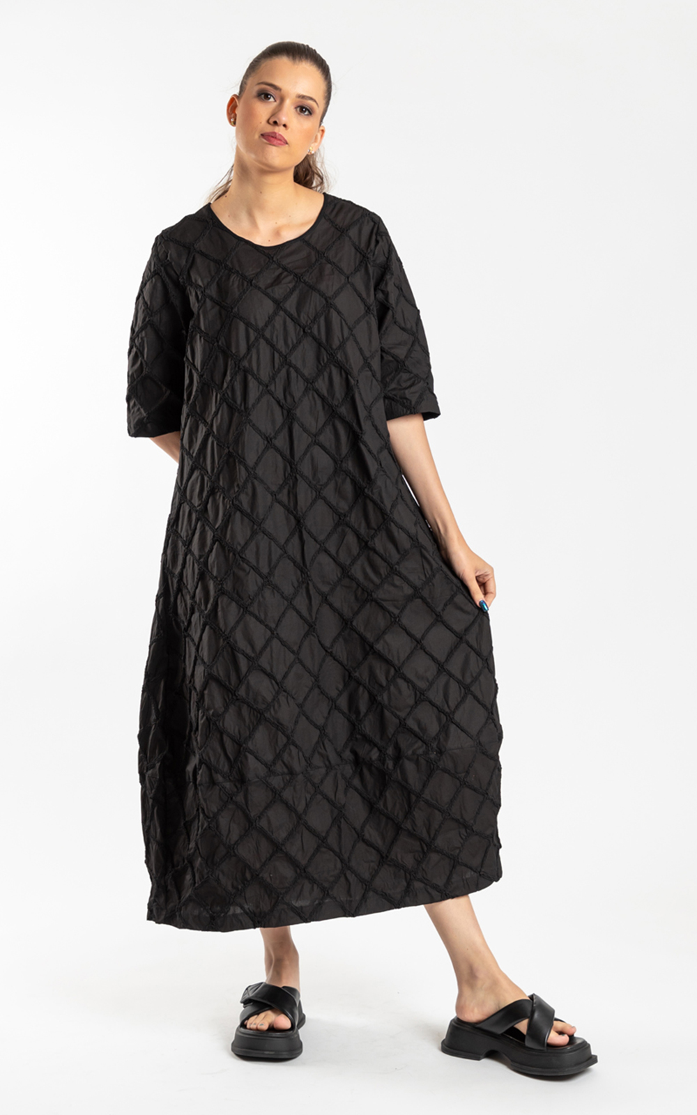 Funnel Dress Black – Zebrano | Designer Clothing NZ