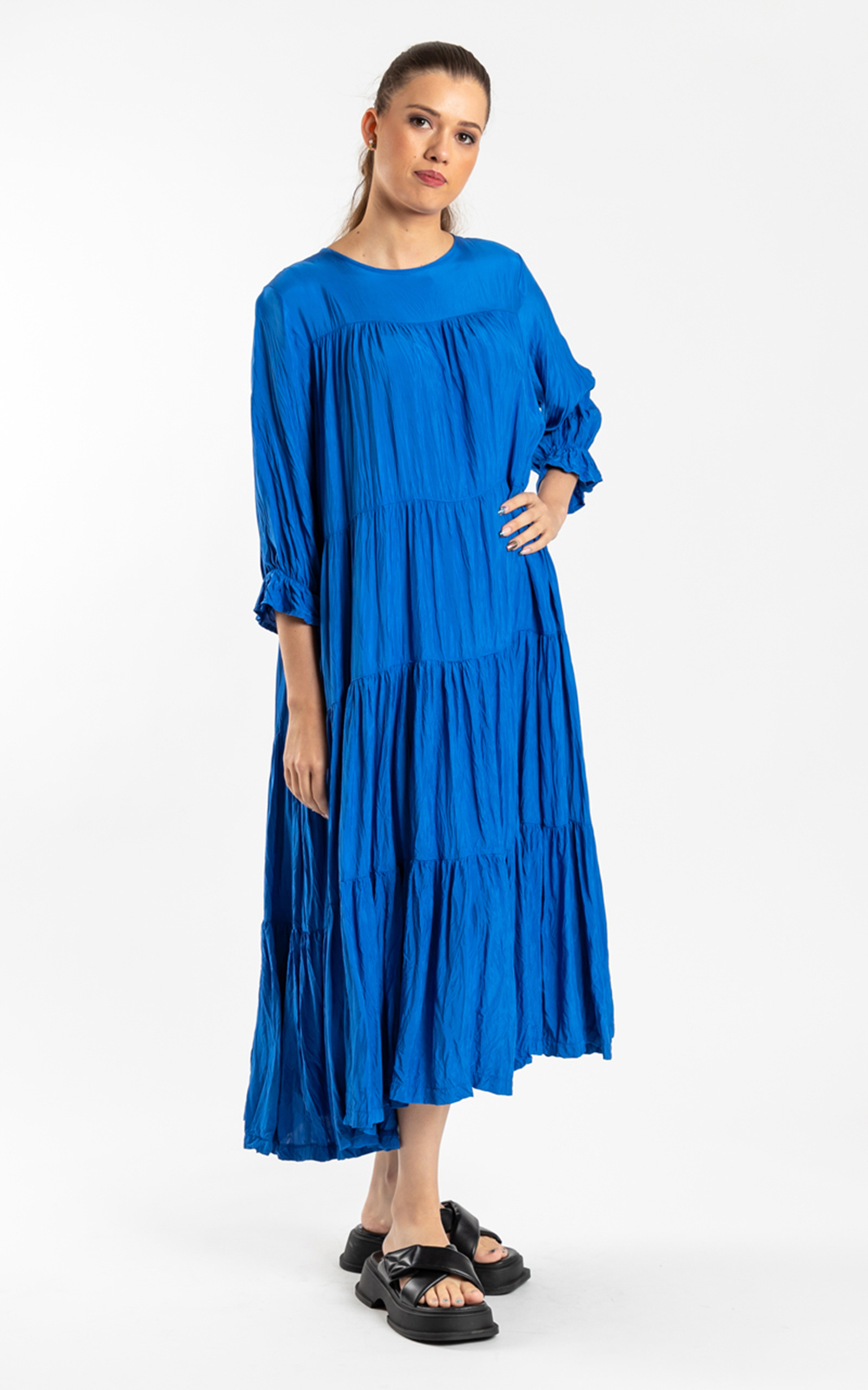 Cascade Dress Blue – Zebrano | Designer Clothing NZ