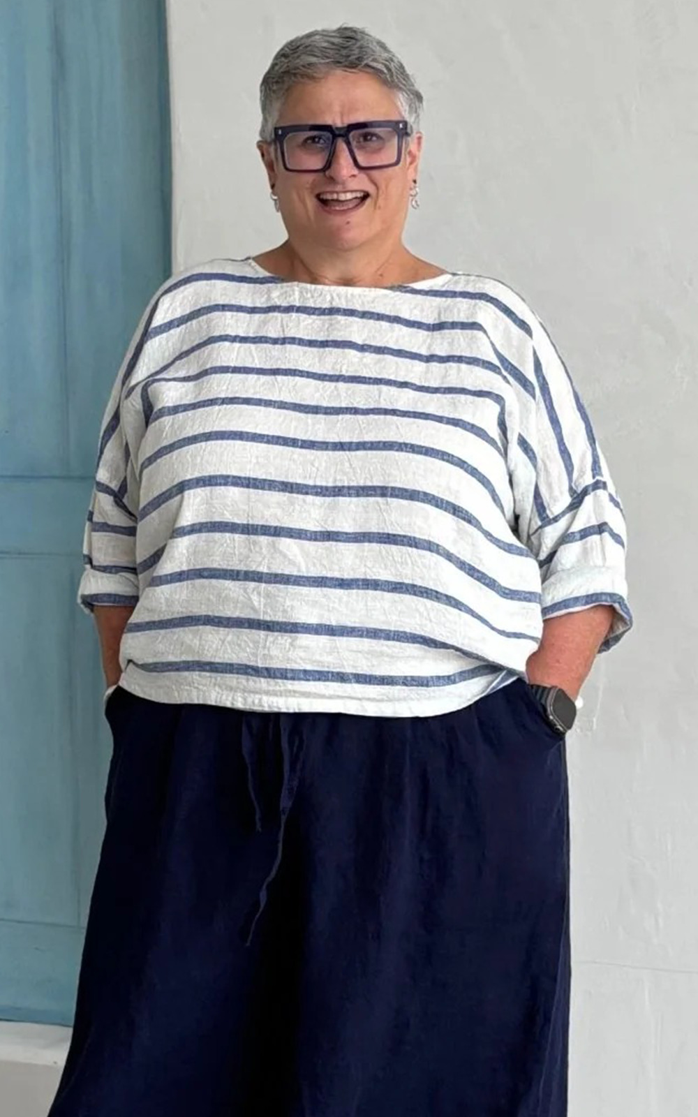 Saba Top Linen – Zebrano | Designer Clothing NZ